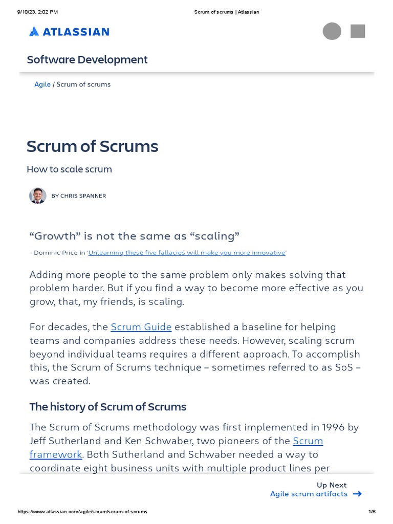 Scrum of Scrums - Atlassian | PDF | Scrum (Software Development ...