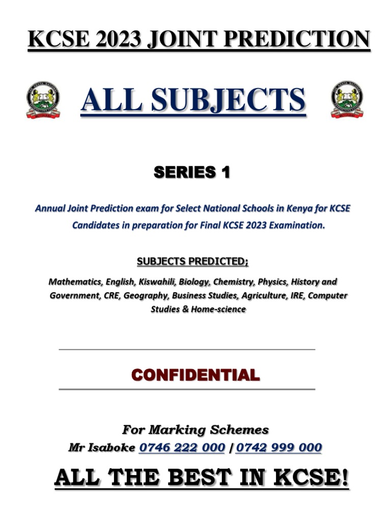 Joint Kcse 2023 Prediction Series 1 | PDF | Pollination | Physical Sciences