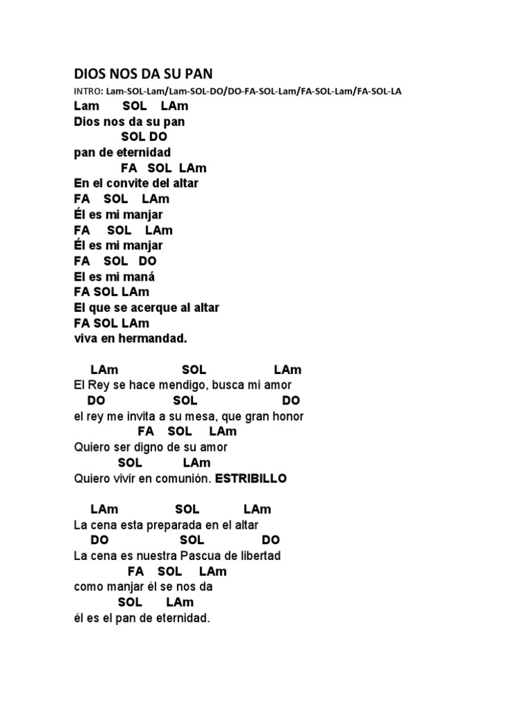 Dios Nos Da Su Pan | PDF