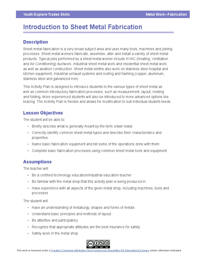 Intro Sheet Metal Fabrication | PDF | Sheet Metal | Steel