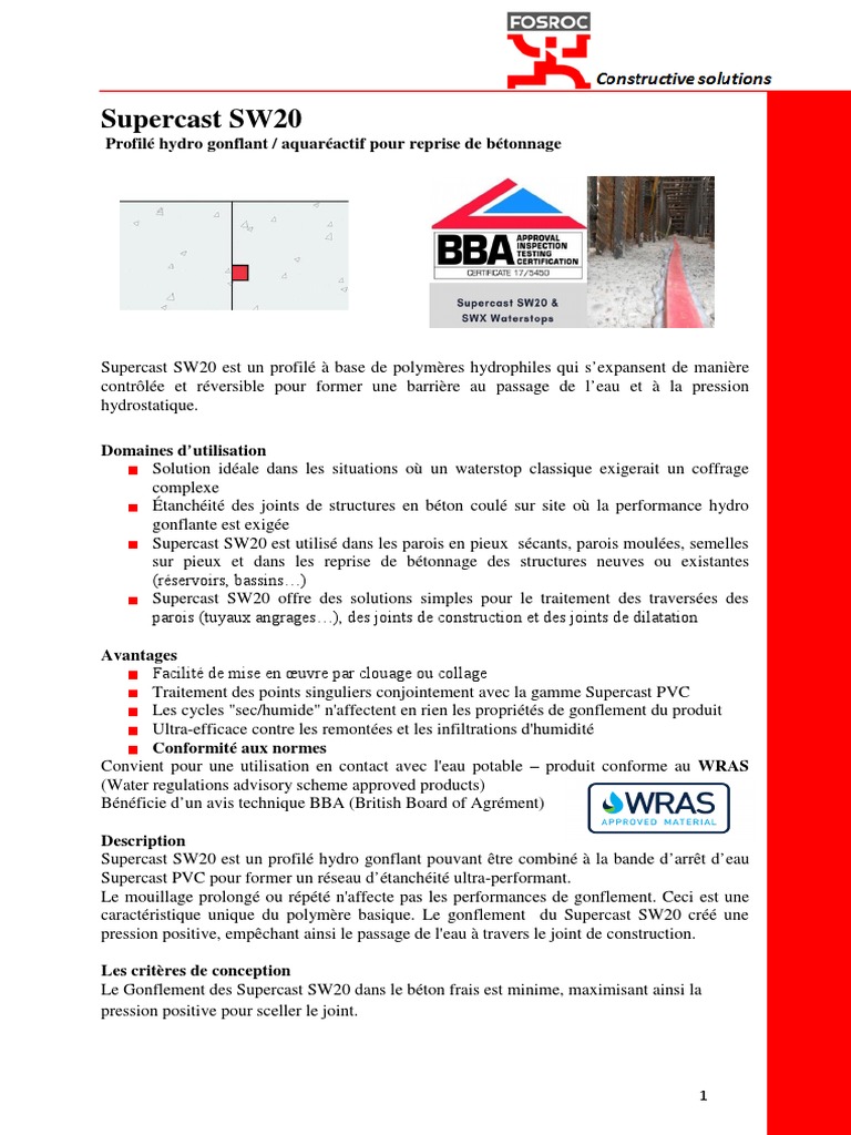 Supercast SW20 | PDF | Béton | Génie du bâtiment