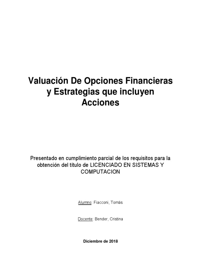 Valuacion Opciones Financieras Acciones | PDF