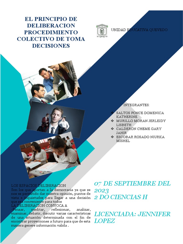 El Principio de Deliberacion Procedimiento Colectivo de Toma Decisiones ...