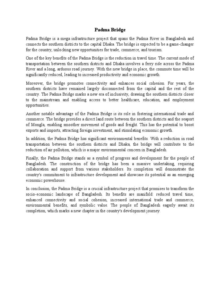 Padma Bridge | PDF | Transport | Infrastructure