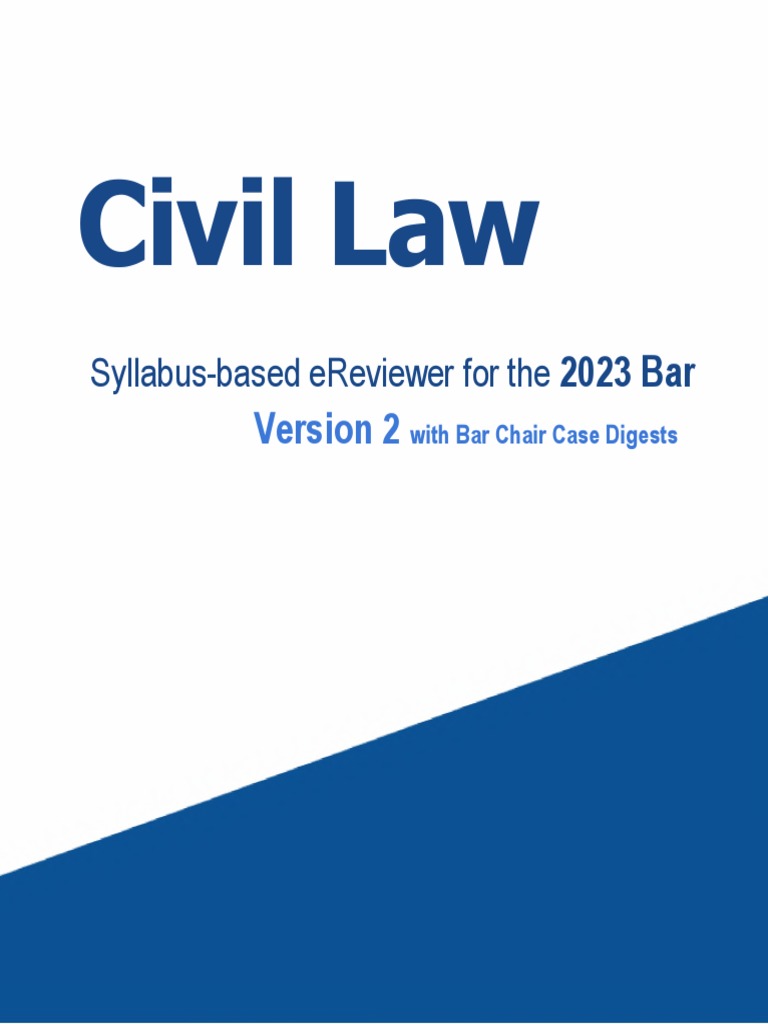 Civil Law eReviewer for 2023 Bar Exam | PDF | Damages | Will And Testament