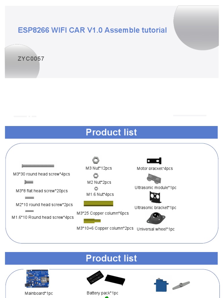 ESP8266 WIFI CAR V1-Assembly | Download Free PDF | Screw | Mechanical ...