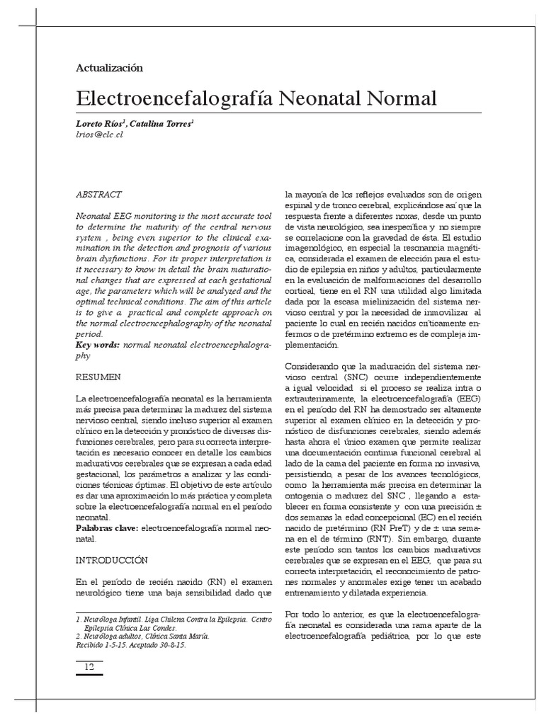 EEG Neonatal | PDF | Sistema nervioso | Neurociencia