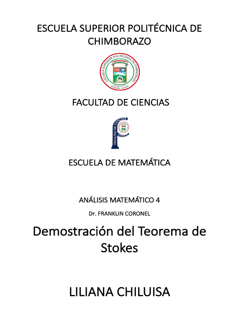 Demostración Del Teorema de Stokes | Descargar gratis PDF | Integral | Vector Euclidiano