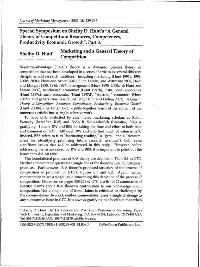 A General Theory of Competition p3 | PDF | Marketing | Competitive ...