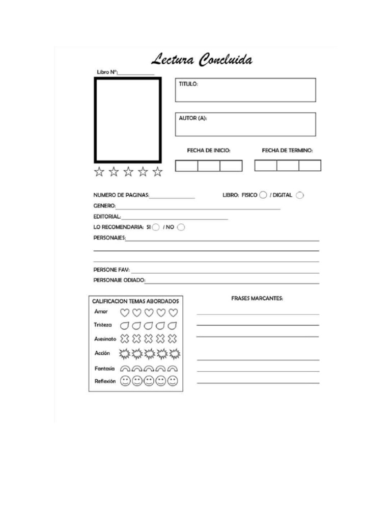 Plantilla para Album Lector | PDF