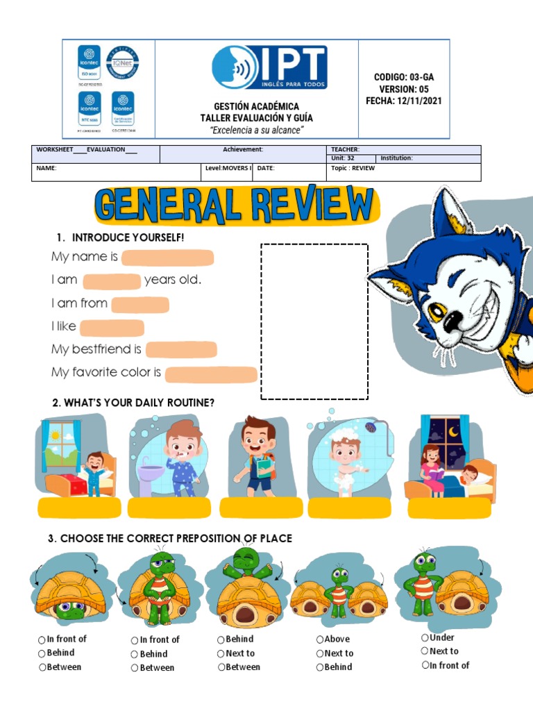 Movers - Unit 32 - Col - Review | PDF