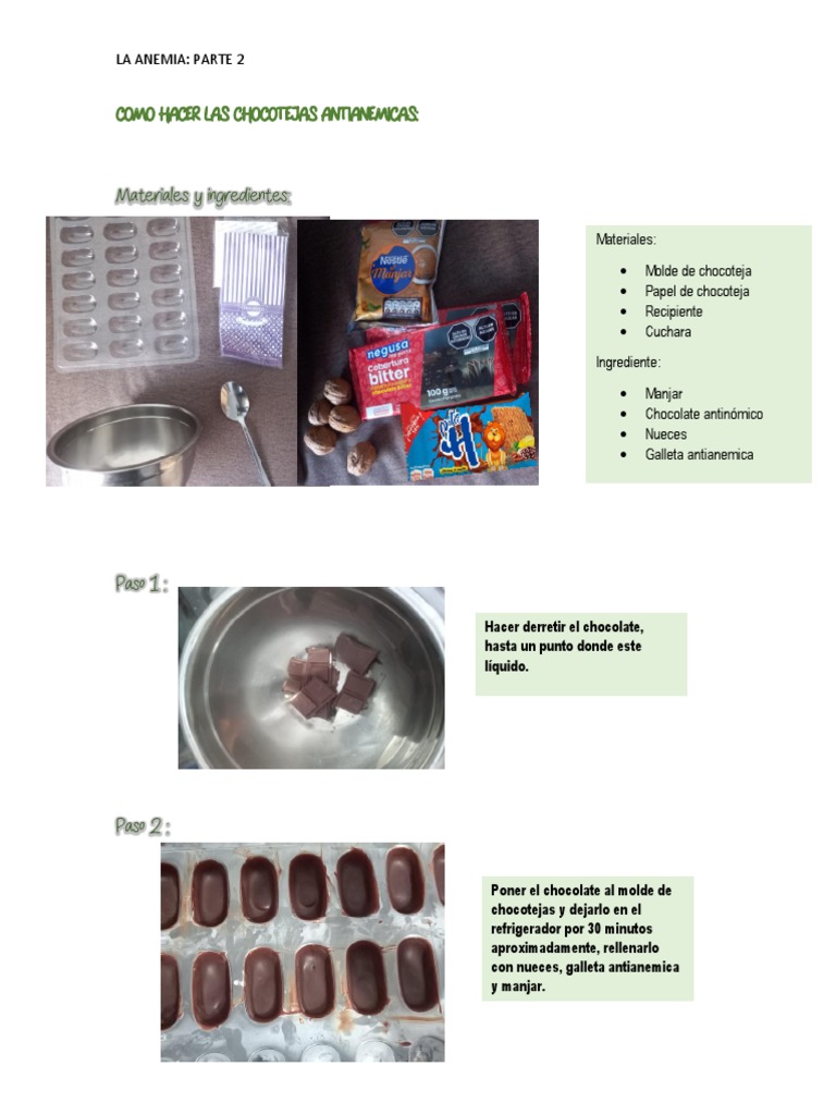 Como Hacer Las Chocotejas Antianemicas | PDF