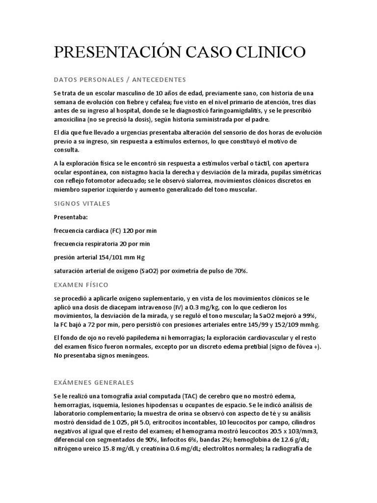 Caso Clinico | PDF | Causas de la muerte | Medicina