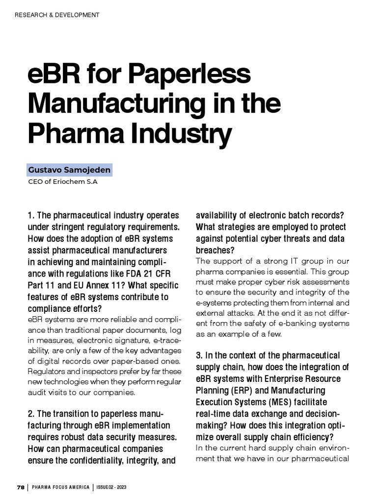 eBR Pharma | PDF | Supply Chain | Audit