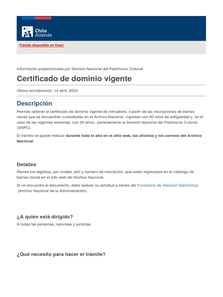 Certificado de Dominio Vigente | PDF | Ciencias sociales