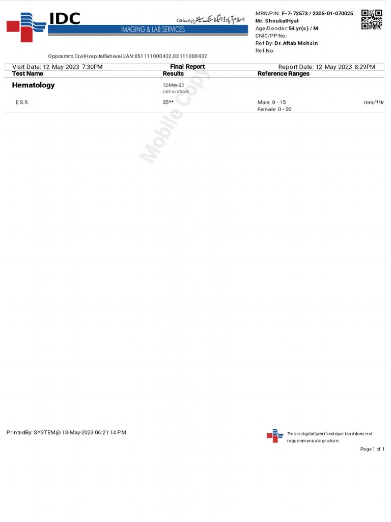 Patient Report PDF | PDF