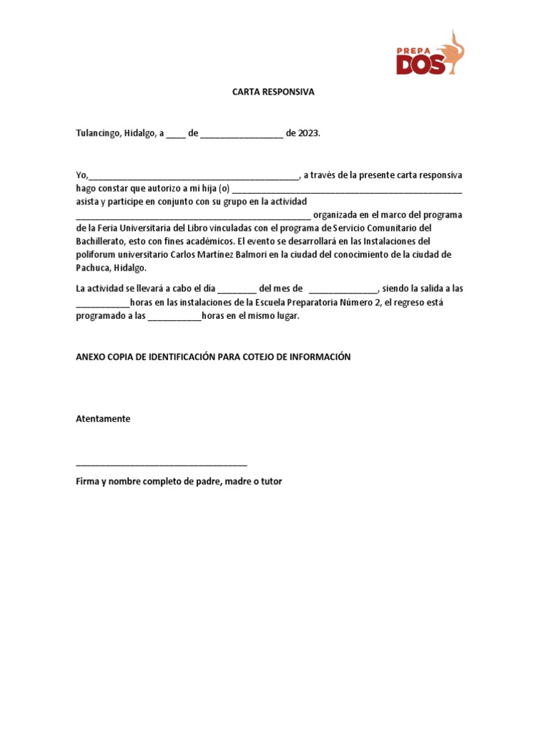 Carta Responsiva | PDF Carta Responsiva | PDF