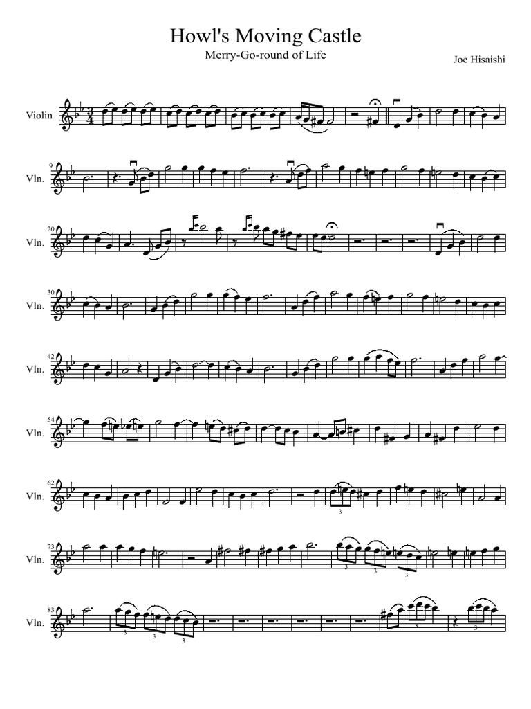 Howls Moving Castle Violin - Compress | PDF