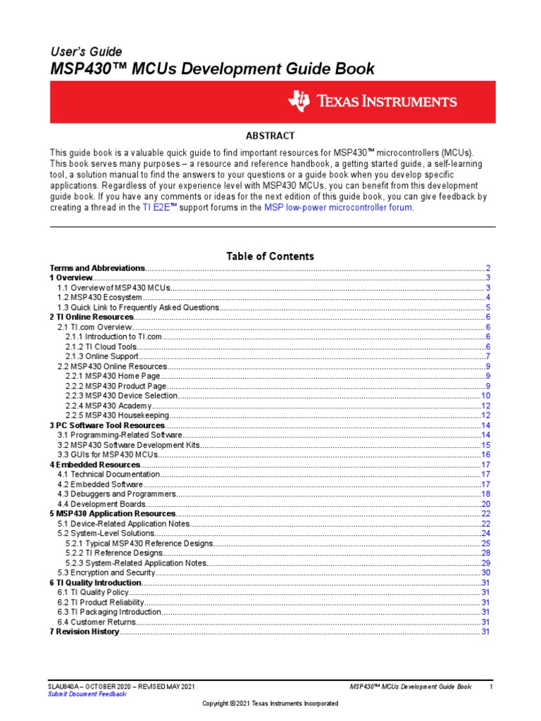MSP430 User Guide | PDF | Microcontroller | Software