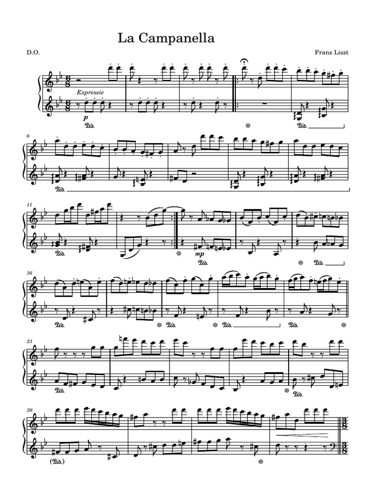 La Campanella - Franz Lizst La Campanella Easy Mode (For Tiny Little Baby's) | PDF | Musical ...