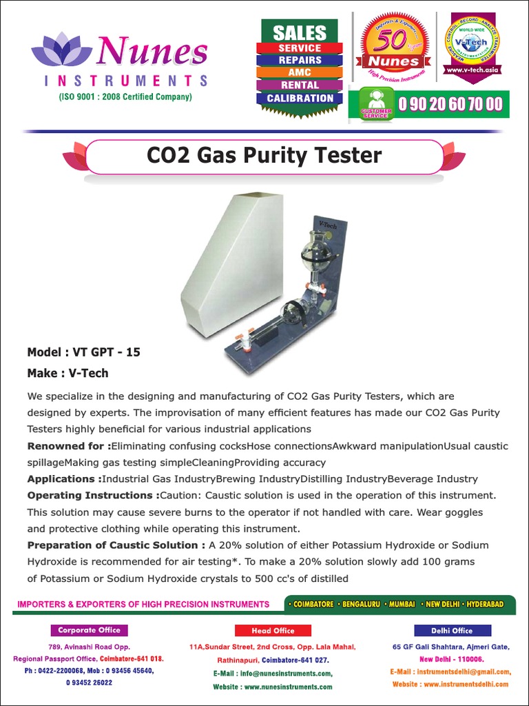 Co2 Gas Purity Tester Download Free Pdf Sodium Hydroxide Chemical Substances