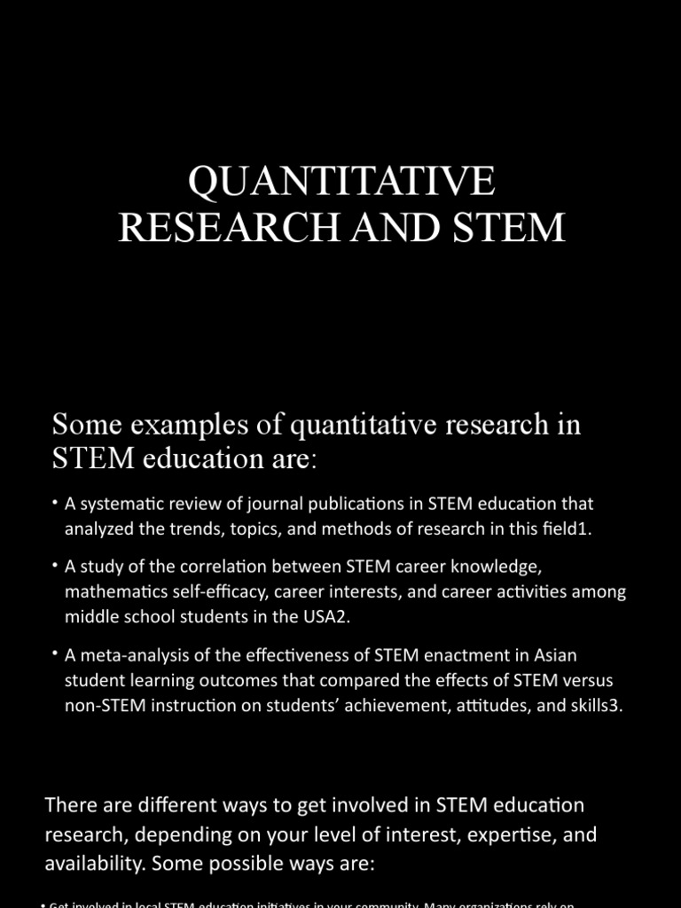 Quantitative Research and Stem | PDF
