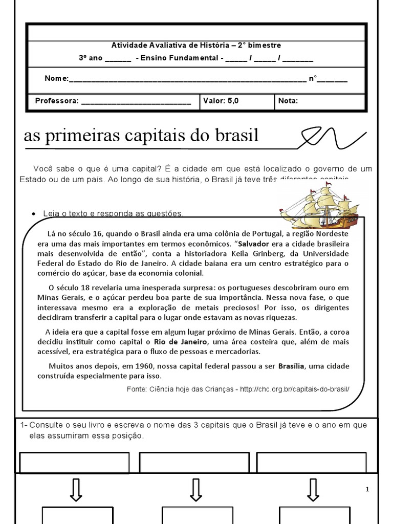 Atividade De História Pdf