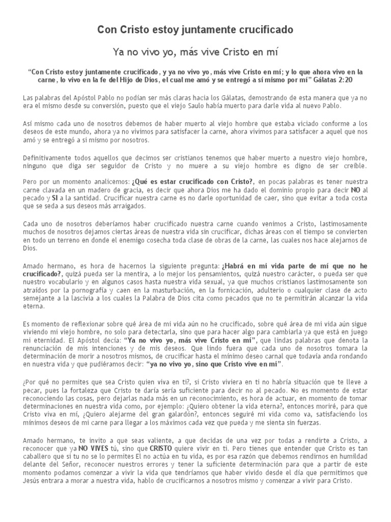 Con Cristo Estoy Juntamente Crucificado | PDF