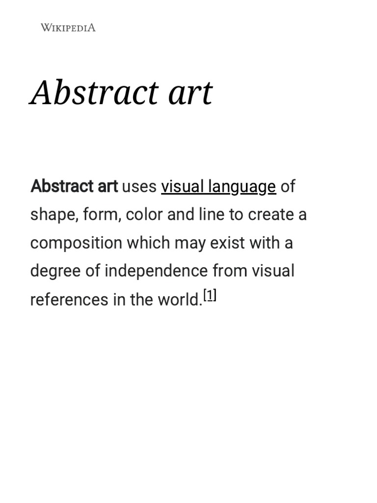 Abstract Art - Wikipedia | PDF | Abstract Art | Art Movements