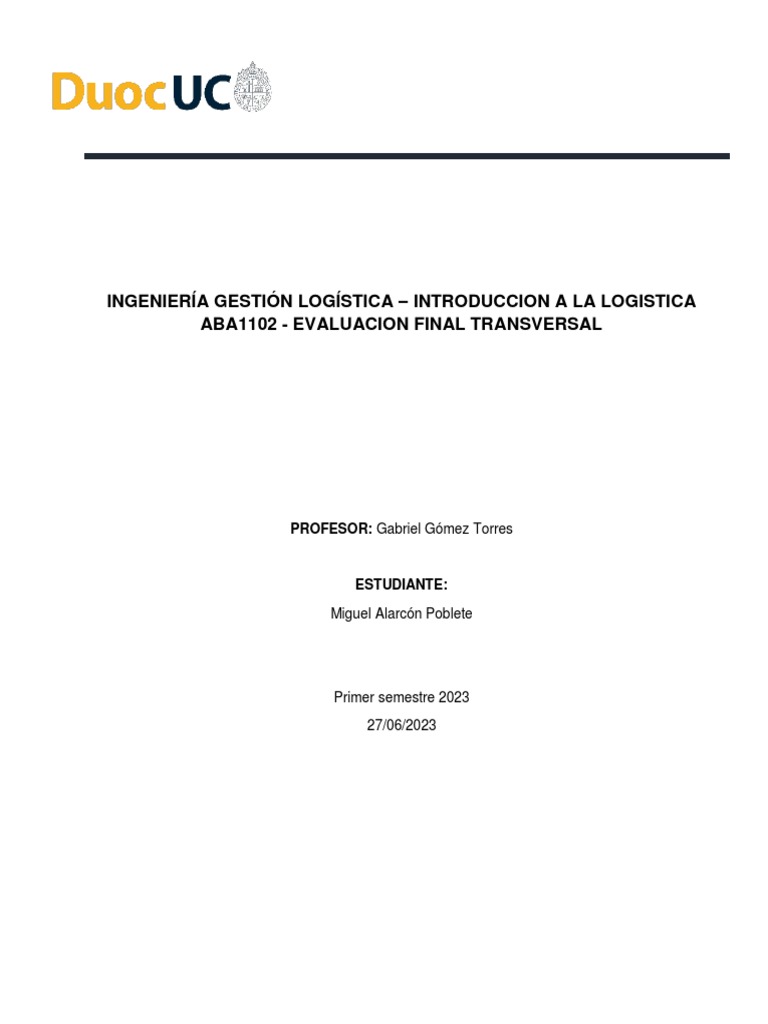 Evaluacion Logistica Individual Terminado | PDF