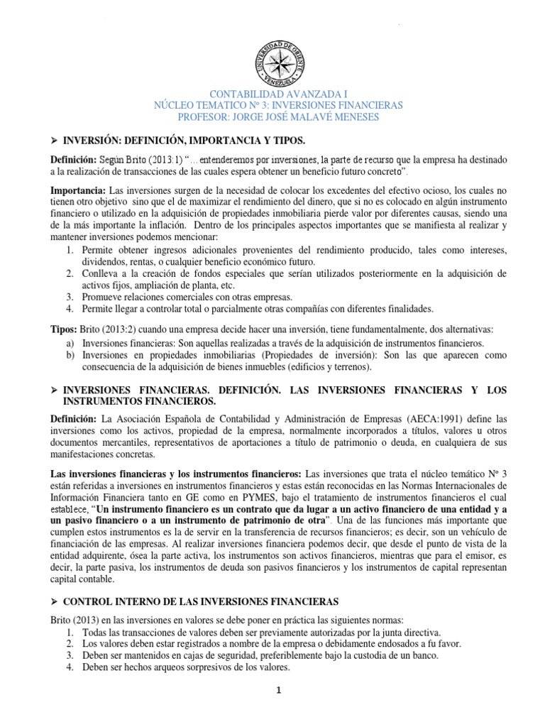 Tema 3 Inversiones Financieras Alumnos D | PDF | normas internacionales de INFORMACION ...
