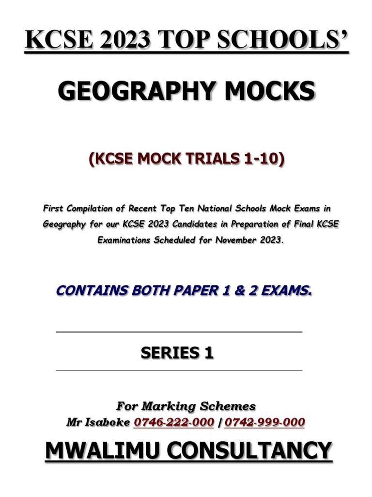 KCSE 2023 Geography Mock Exams | PDF | Teaching Methods & Materials ...