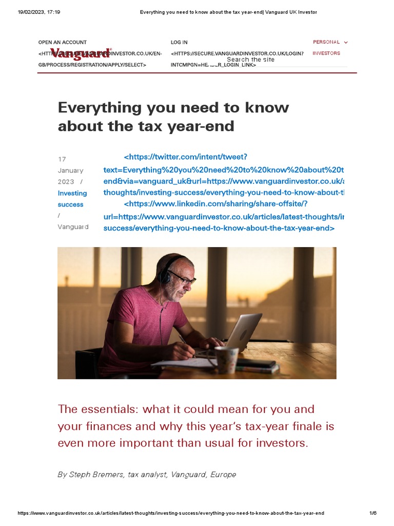 Everything You Need To Know About The Tax Year-End - Vanguard UK ...