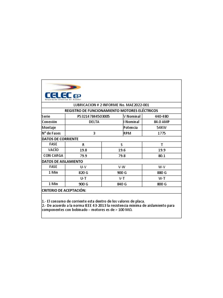 Formato de Resgistro de Pruebas Eléctricas | PDF | Energia electrica ... Formato de Resgistro de Pruebas Eléctricas | PDF | Energia electrica ...