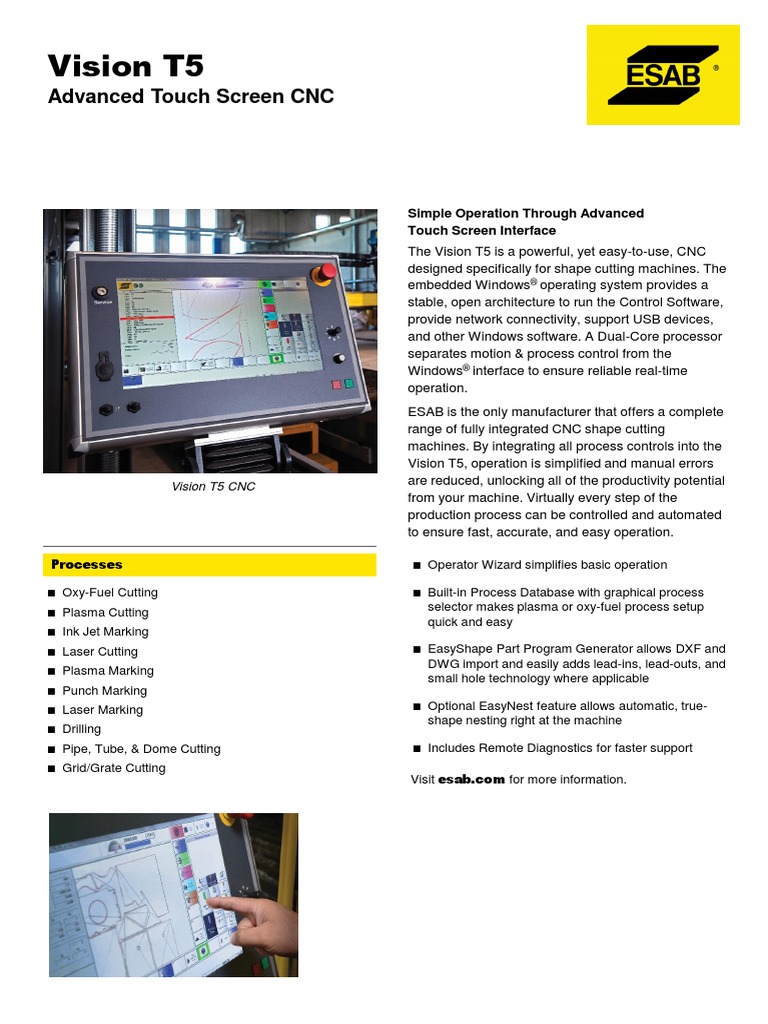 Vision T5: Advanced Touch Screen CNC | PDF