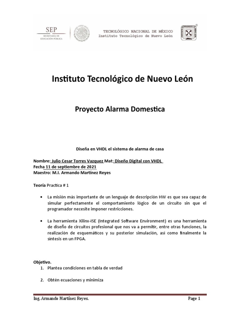 19480683-Proyecto de Alarma Domestica | PDF