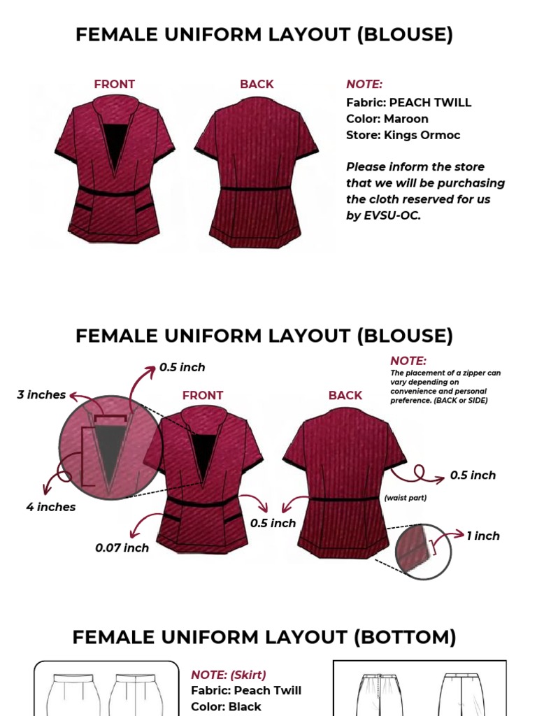 Female Uniform Layout | PDF