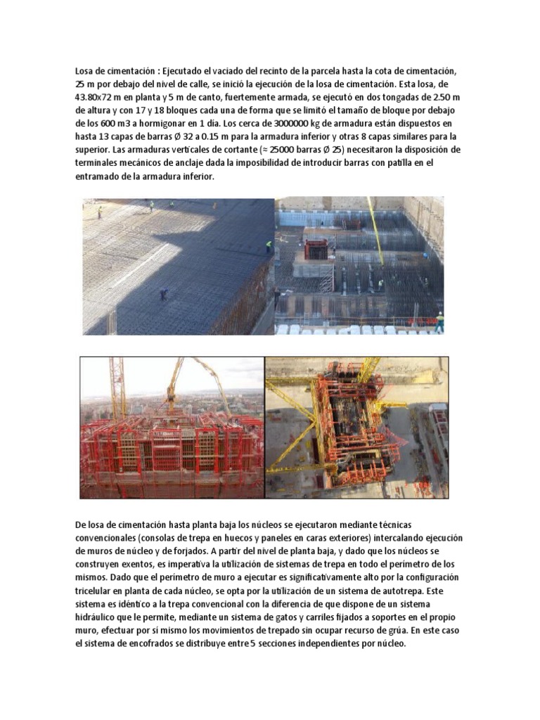 Torre Cepsa - LOSAS | PDF | Hormigón | Fundación (Ingeniería)