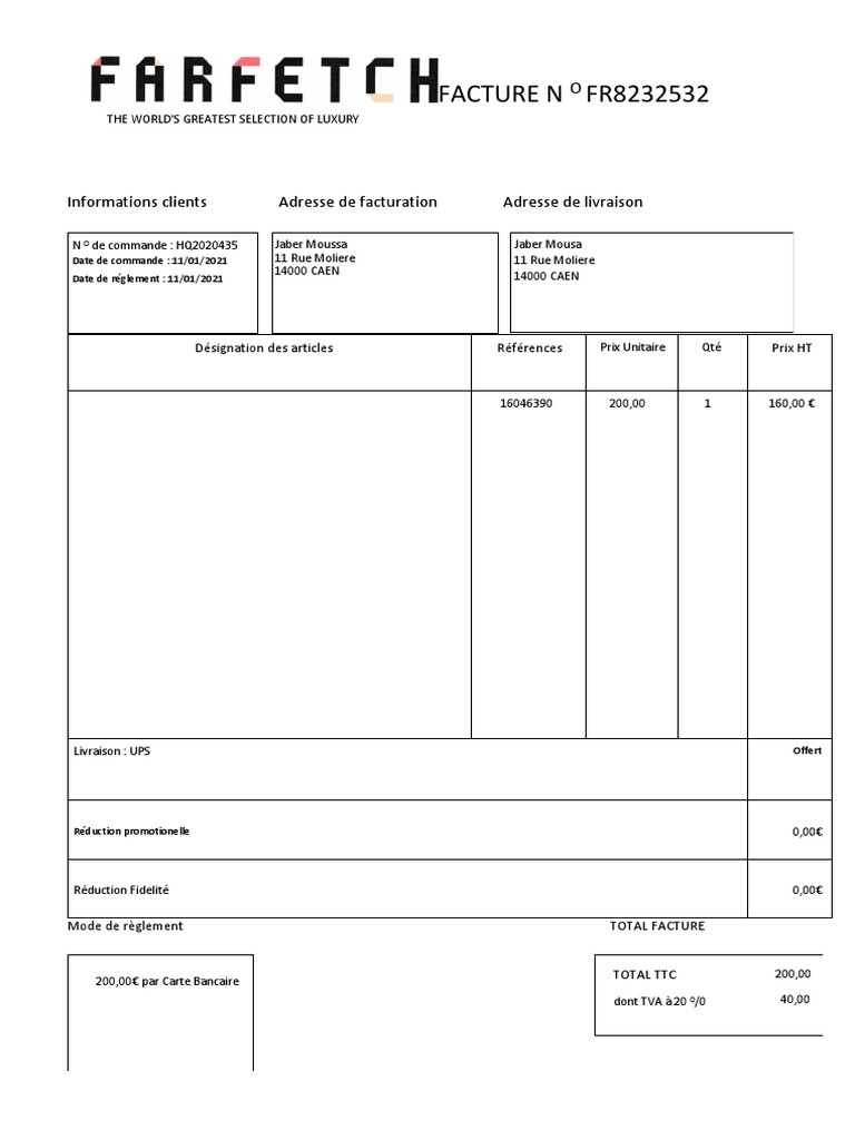 Facture FR8232532 - Jaber Moussa | PDF