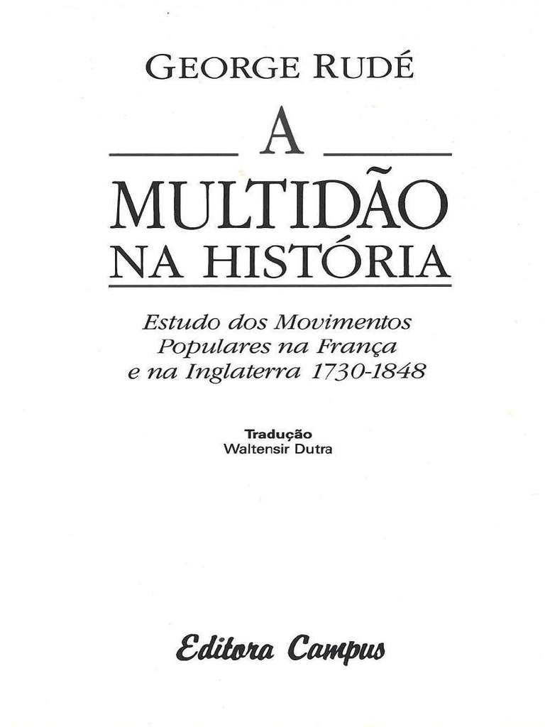 RUDE - A Multidão Na História | PDF