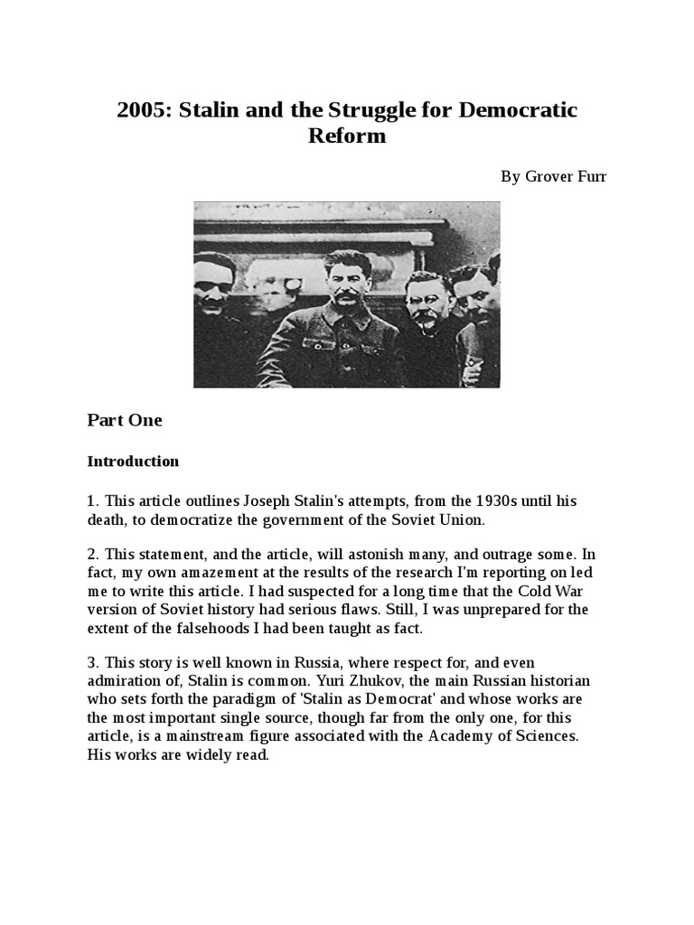 Stalin and The Struggle For Democratic Reform | PDF