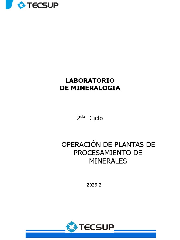 Guia de Laboratorio Mineralogía LAB01 GC 2023-2 | PDF | Cristalografía | Cristal