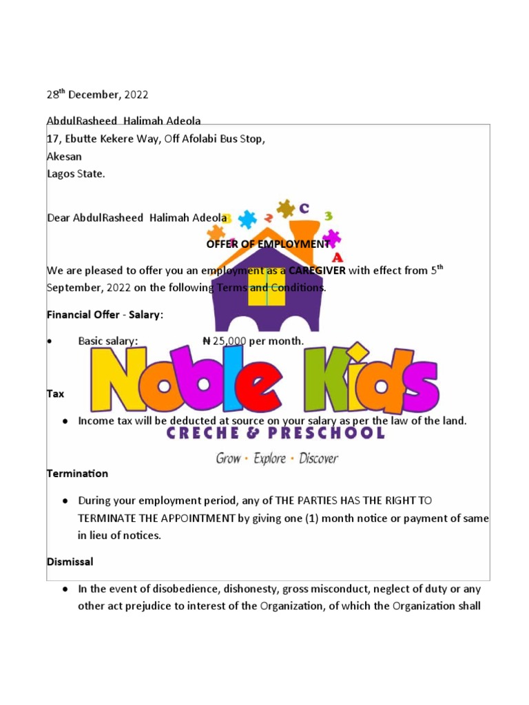 Letter Nanny | PDF | Human Development | Childhood