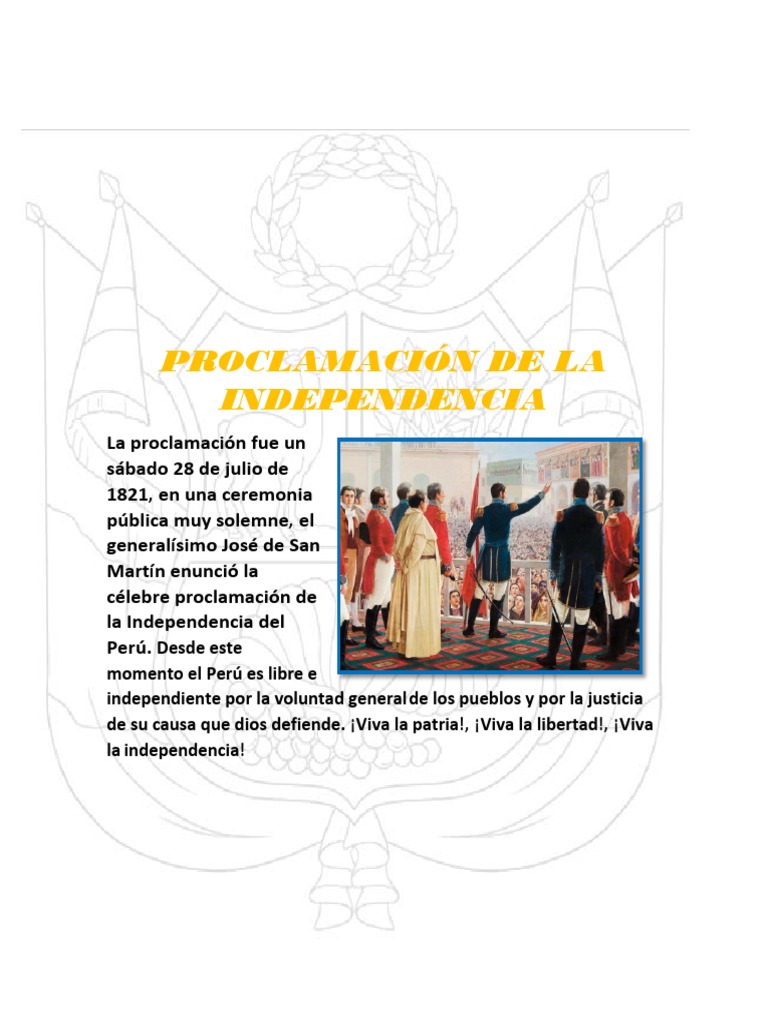 Proclamación de La Independencia | PDF