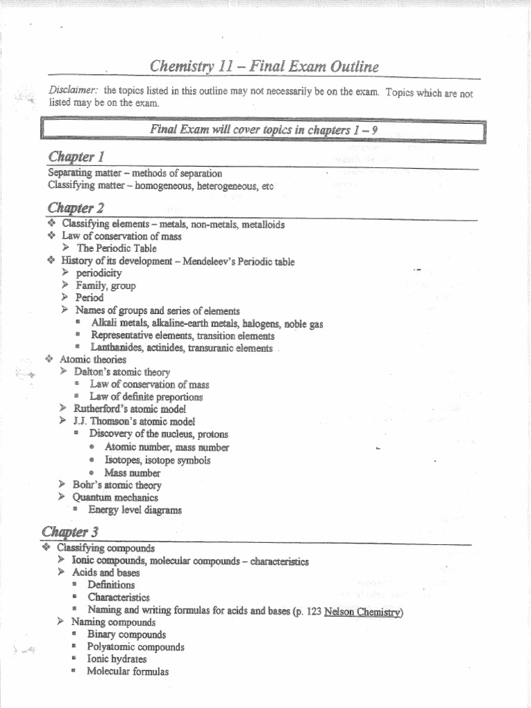 Review Package Chem 11 | PDF