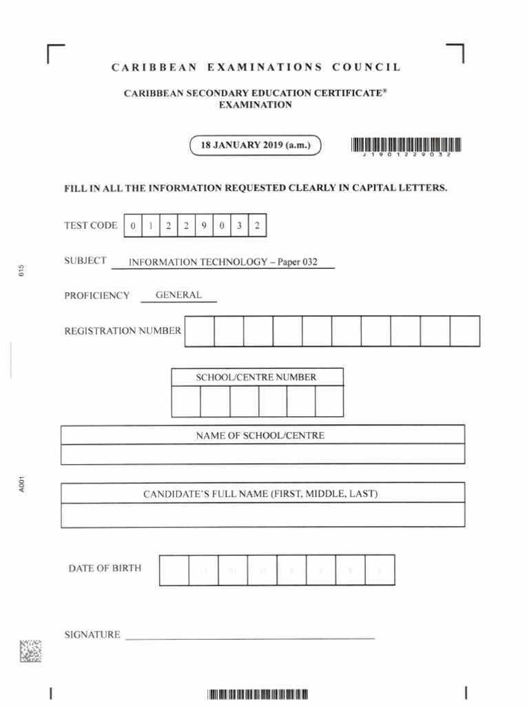 Csec It January 2019 p3 | PDF