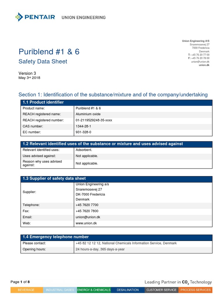 Msds - Puriblends 1 6 Final 2018 | PDF | Toxicity | Firefighting
