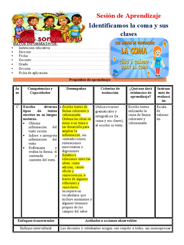 4° Material Día 5 Com Identificamos La Coma y Sus Clases - Refuerzo ...