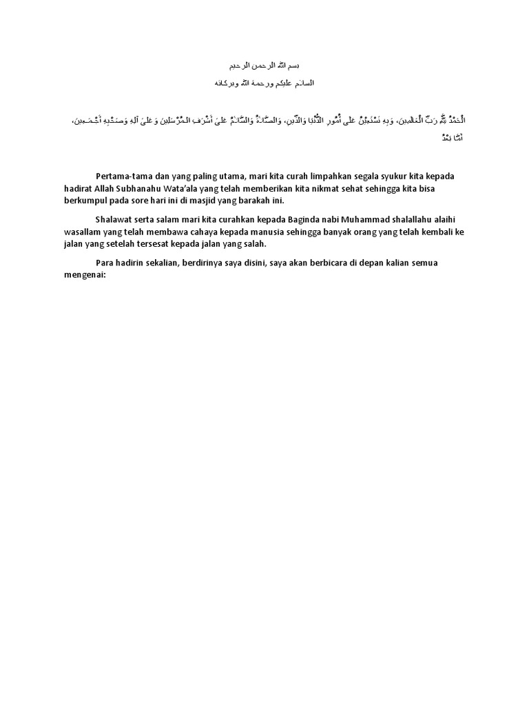 Teks MC Bahasa Arab | PDF