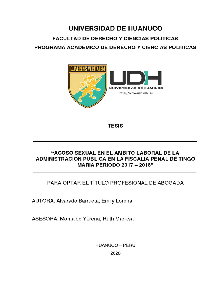 Alvarado Barrueta, Emily Lorena | Descargar gratis PDF | Acoso sexual